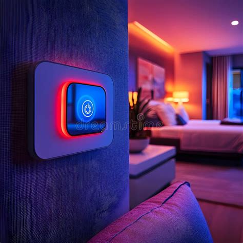 Bedroom Interior Design With Smart Home Technology 3d Illustration Stock Illustration