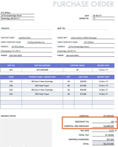 Purchase Order Types Examples And Templates