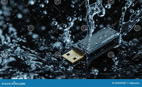 Modern USB Flash Drive Storage Device Horizontal Illustration Royalty Free Stock Photo