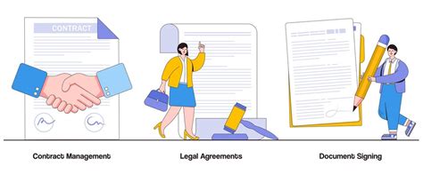 Premium Vector Contract Management Legal Agreements Document Signing