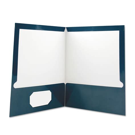 11 In X 8 12 In Cardboard Paper Laminated Two Pocket Folder Navy