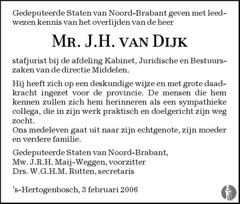 Jan Van Dijk Overlijdensbericht En Condoleances Mensenlinq Nl