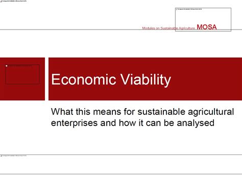Economic Viability