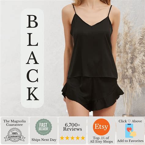 Black Bridal Lingerie Set Bridal Party Pajamas Black Bridesmaid