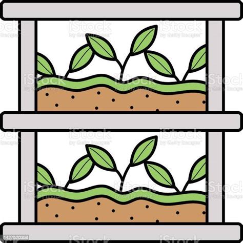 실내 살충제가없는 식물 농장 개념 수직 농업 벡터 색상 아이콘 디자인 농장 및 원예 기호 마을 생활 표지판 시골 및 가축 재고 일러스트 레이 션 0명에 대한 스톡 벡터 아트