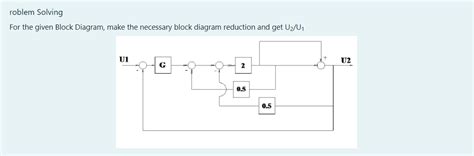 Solved Problem Solving For The Given Block Diagram Make The Chegg Com