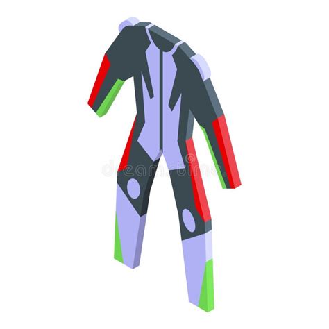 Biker Uniform Icon Isometric Vector Man Jacket Stock Vector