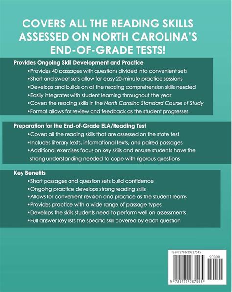 North Carolina Test Prep Reading Skills Workbook Daily Worksheets Library