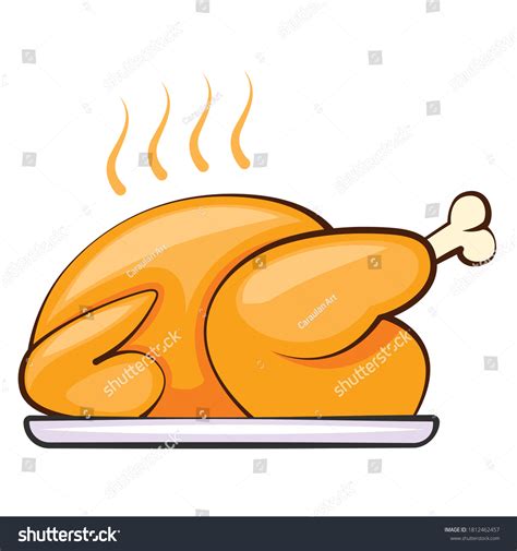 Baked Turkey Thanksgiving Day Thanksgiving Turkey Stock Vector Royalty