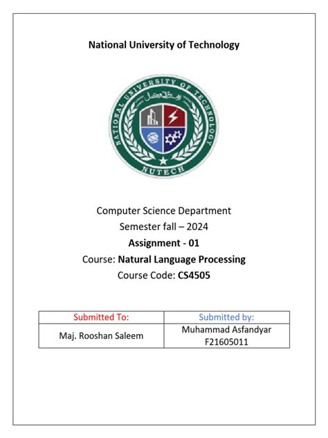 Nlp Assignment 1 Pdf