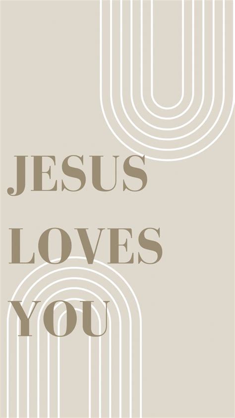 Jesus Loves You Wallpaper Beige