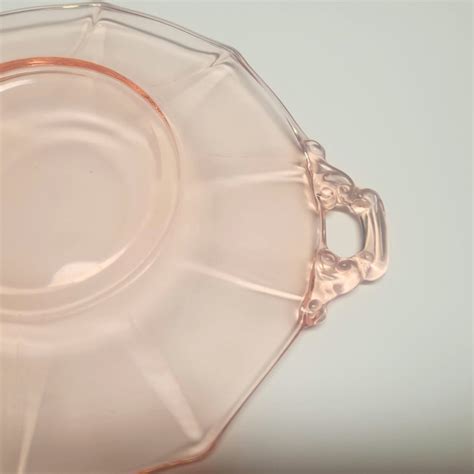 Vintage Cambridge Pink Decagon Glass Tray 1930s Elegant Tableware Etsy