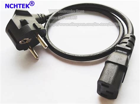 NCHTEK European Schuko To C Power Cord Schuko Pin Male Plug To