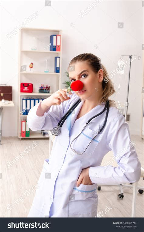 Funny Female Doctor Working Clinic Stock Photo Shutterstock