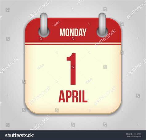 Vector Calendar Apps Icon 1 April Stock Vector Royalty Free 130648934