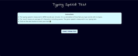 Github Anushh23typing Speed Tester It Tests Your Typing Speed Created Using Html Css