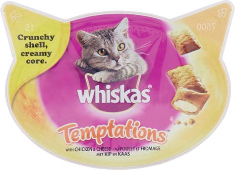 Whiskas Temptations Cat Treats Chicken And Cheese 60g Uk