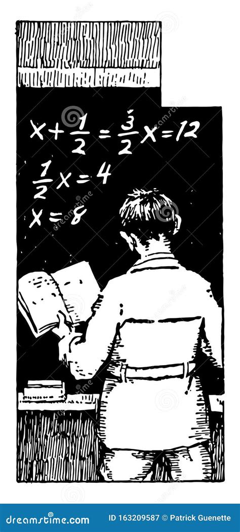 Chalkboard With Math Equation Realistic Chalked Numbers On Blackboard Handwritten Formulas Or