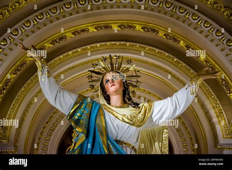 Statue Of Our Lady Of The Assumption In Rabat Cathedral On The Island