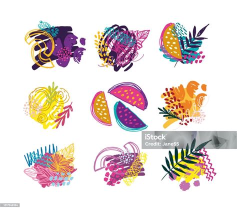 크리에이티브 낙서 아트는 다양한 모양과 질감의 매끄러운 패턴을 구현합니다 콜라주 벡터 0명에 대한 스톡 벡터 아트 및 기타 이미지 0명 귀여운 그런지 이미지 기법