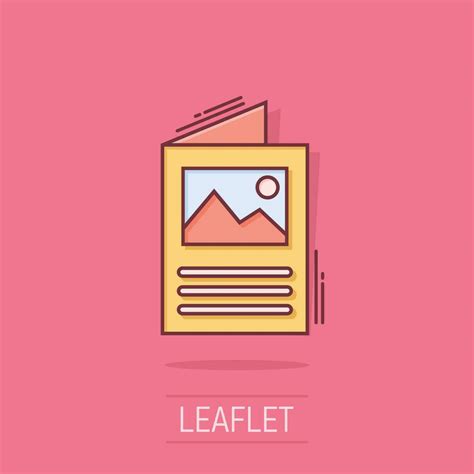 Flyer Leaflet Icon In Comic Style Brochure Sheet Vector Cartoon