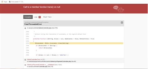 Im Facing Error Call To A Member Function Trans On Null Prestrashop