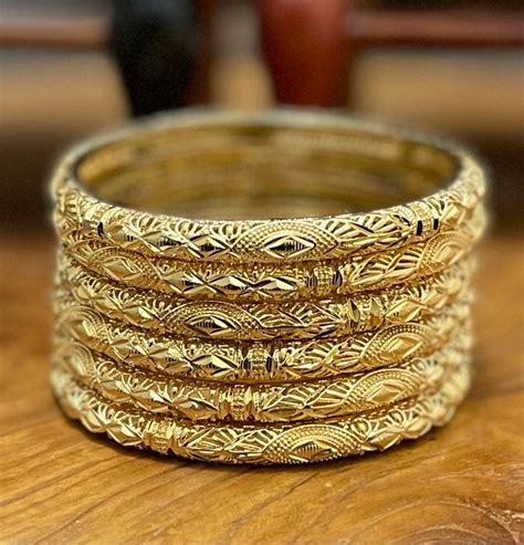 Dubai Gold Bangles 24k Dubai Gold Plated Bangles Wedding Jewelry