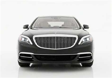 Elegant Black Luxury Sedan With Distinctive Front Grille Design Stock