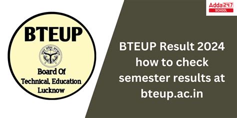 BTEUP Result 2024 Out For Odd Semester Check Direct Link