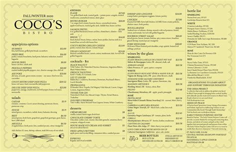 Menu — Coco S Bistro