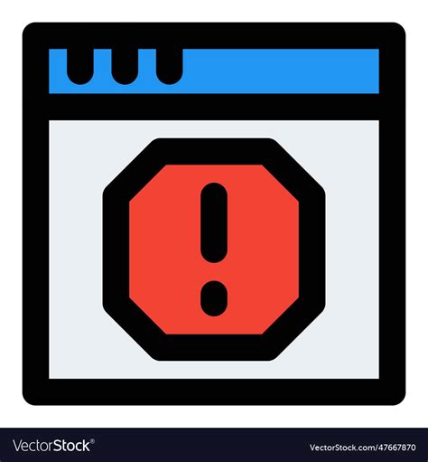 Browser Warning With Alert Exclamation Sign Vector Image