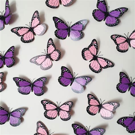 Purple Butterfly Wall Decor 3d Butterfly Wall Art Butterfly Wall