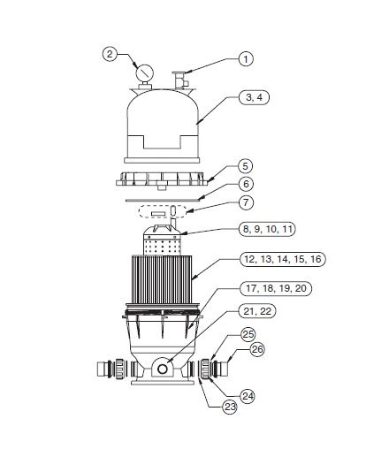 Pentair Clean And Clear Filter Parts Diagram