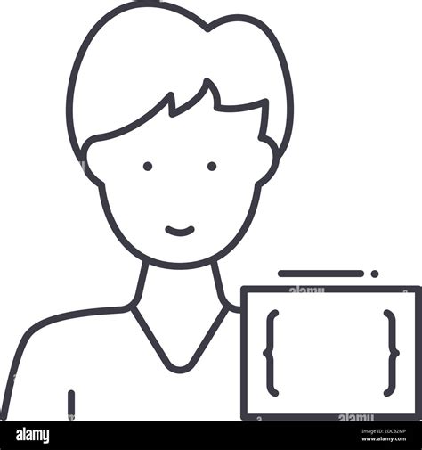 Developer Icon Linear Isolated Illustration Thin Line Vector Web Design Sign Outline Concept