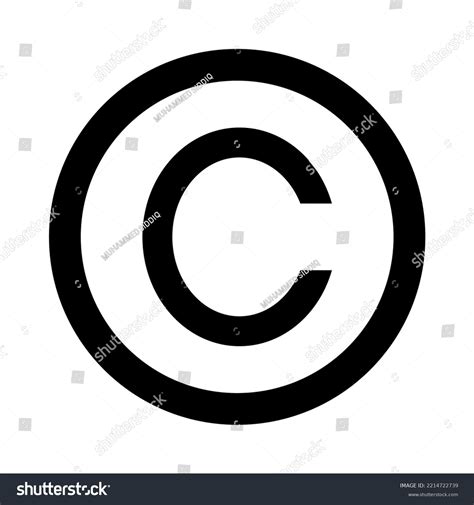 Copyright Symbol Isolated On White Background Stock Vector Royalty