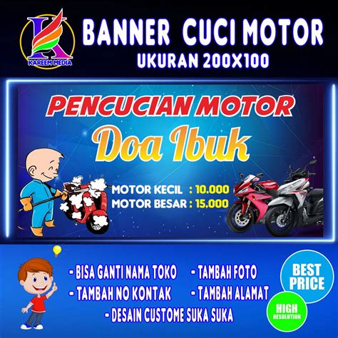 Spanduk Banner Backdrop Cuci Motor Spanduk Steam Motor Spanduk Cuci Motor Banner Steam