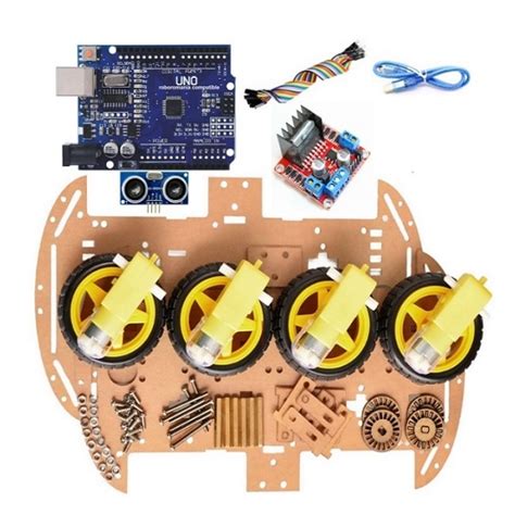 Arduino Clone Uno 4WD robotkészlet kezdőknek eMAG hu