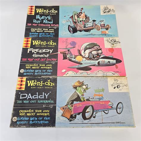 Vintage Hawk Weird Ohs Model Kit Lot Of 3