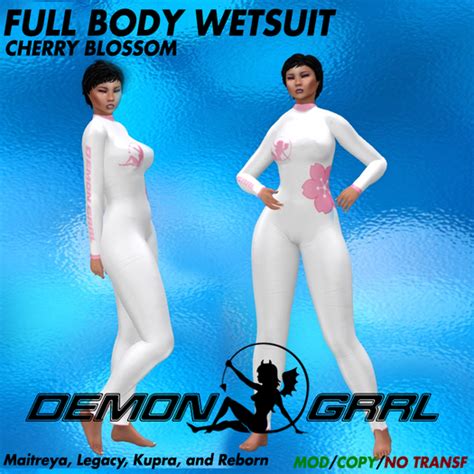 Second Life Marketplace Cherry Blossom Full Wetsuit Women