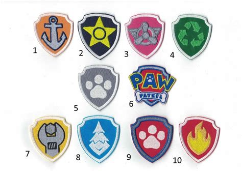 Paw Patrol Embroidered Iron On Patch Iron On Applique Etsy