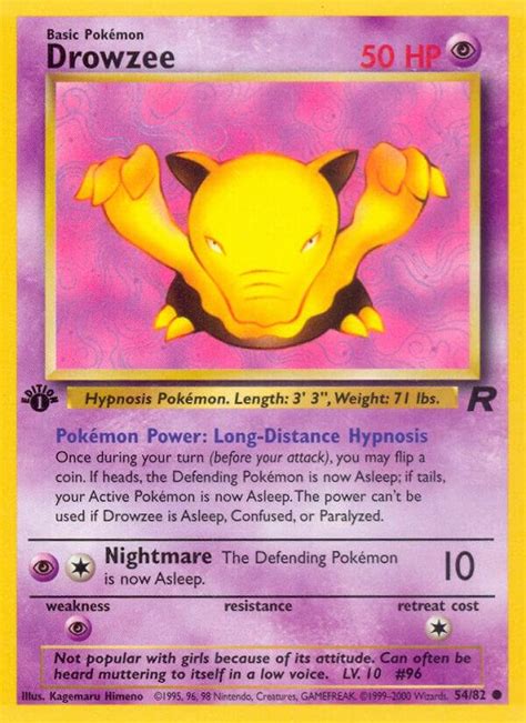 Drowzee 1st Edition 54 Prices Pokemon Team Rocket Pokemon Cards