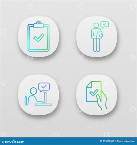 Approve App Icons Set Stock Vector Illustration Of Digital 175558816