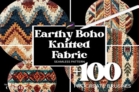 100 Procreate Earthy Boho Knitted Graphic By Myprintscollection · Creative Fabrica