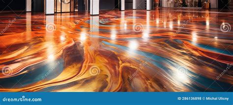 Epoxy Modern Floor Coverings Interior Marble Or Wood Style Stock