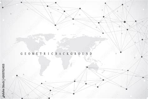 Political World Map With Global Technology Networking Concept Digital