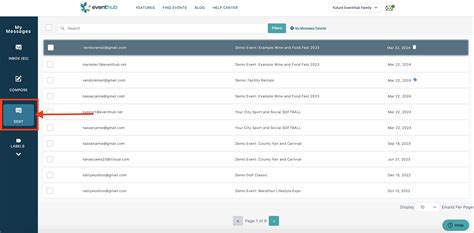 how to access and navigate the my messages inbox [organizer] help