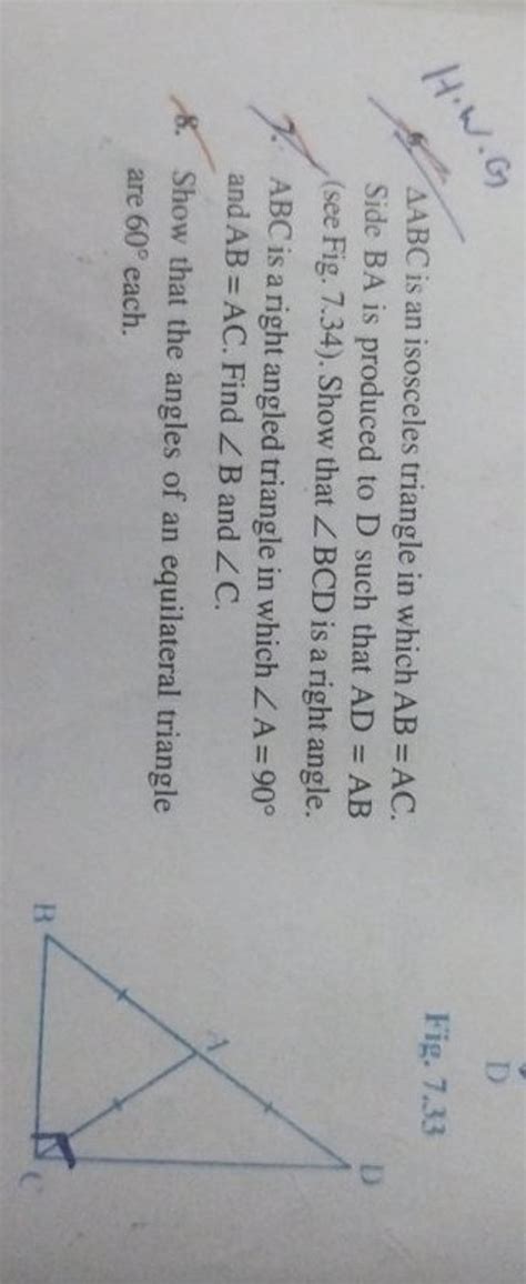 Ad6 Abc Is An Isosceles Triangle In Which Abac Side Ba Is Produce