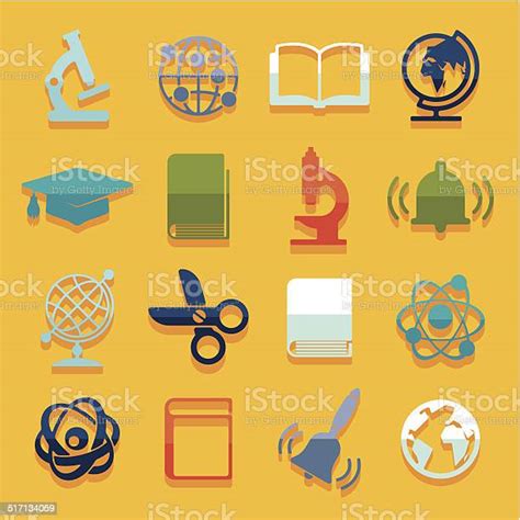 세트마다 학력으로 평편 아이콘 과학에 대한 스톡 벡터 아트 및 기타 이미지 과학 교습 교육 Istock