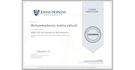 Html Css Javascript Webdevelopment Johnshopkinsuniversity Coursera Moin Shaikh