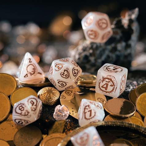Dragons Dice Set Quartz 7 Piece Rpg Dice Set